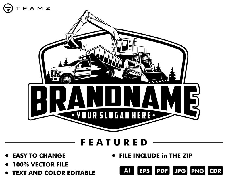 Dump Trailer Logo Template - Dump Truck Logo - Car Logo - Truck Logo ...
