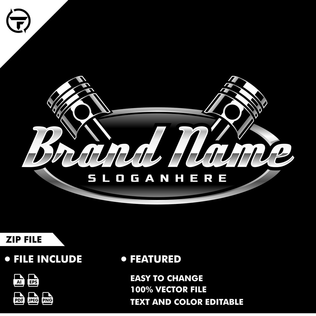 Piston Logo - Auto Service - Gear - Car Logo - Vector - Illustration ...