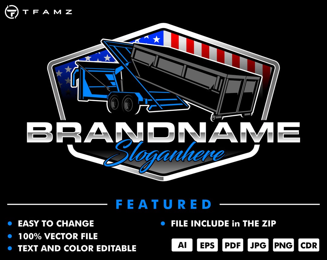 Dump Trailer Logo Template – Customizable Trucking Design (digital ...