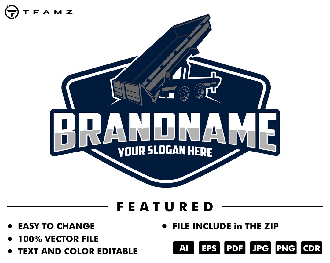 Trailer Logo - Dump Trailer Vector - Dump Trailer - Pickup Logo - Truck ...