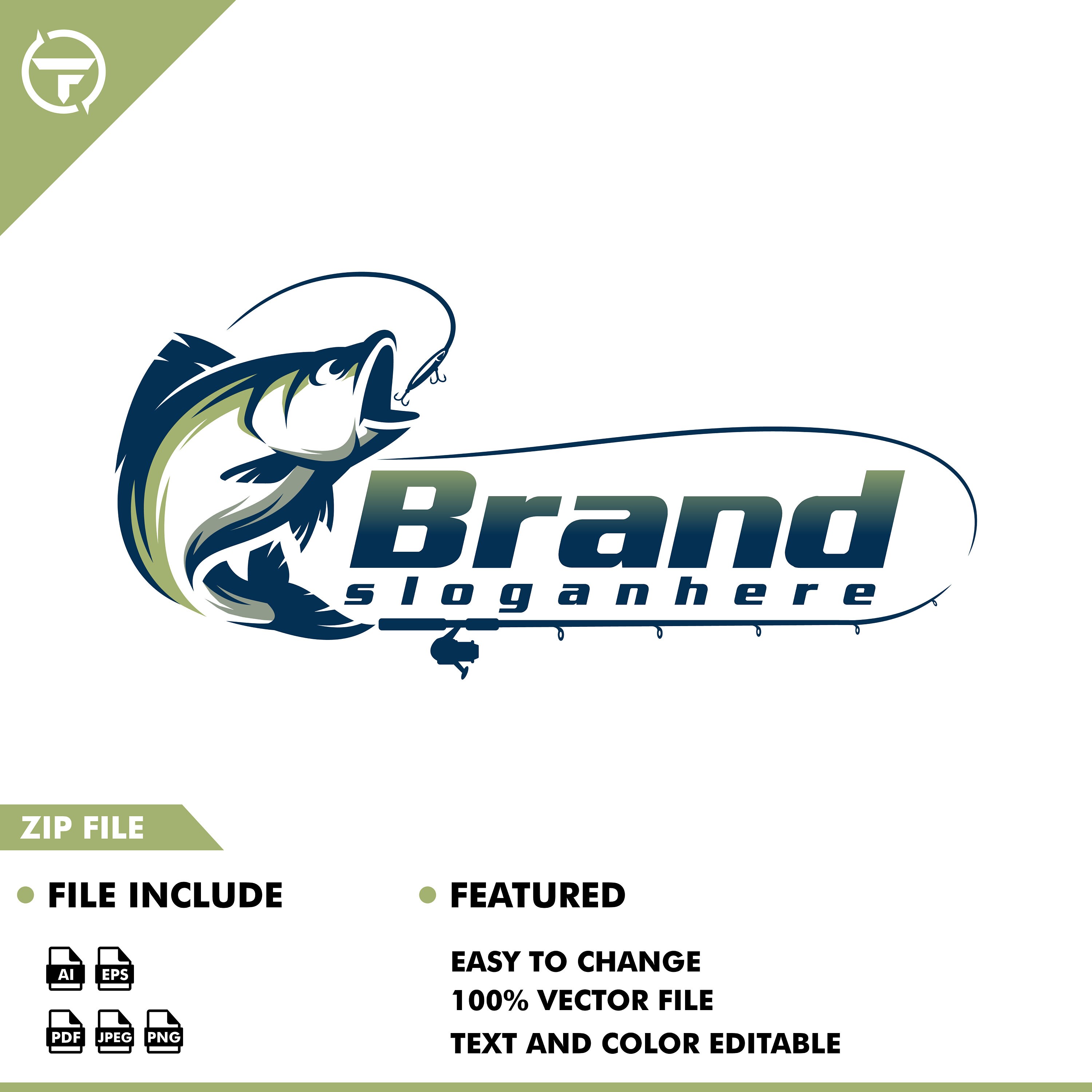 Fishing Logo Fish Logo Fishing Animal Bass Vector | Etsy