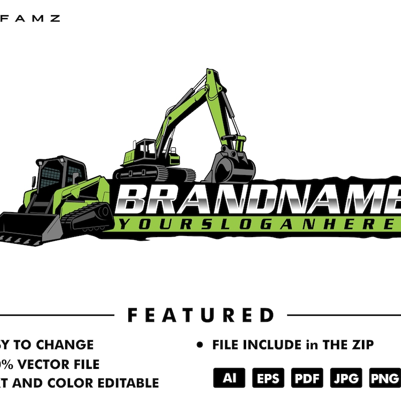 Skidsteer Logo Template - Etsy UK