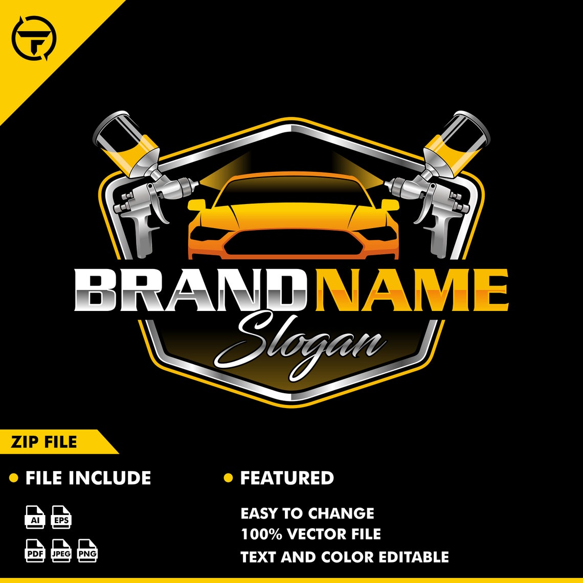 Auto Paint Logo - Car Paint - Paint - Car Logo - Car Vector - Vector ...