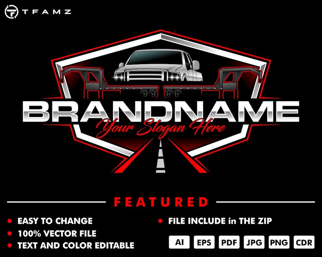 Hotshot Logo - Truck Logo - Trailer Logo - Trucking Logo - Rental Logo ...