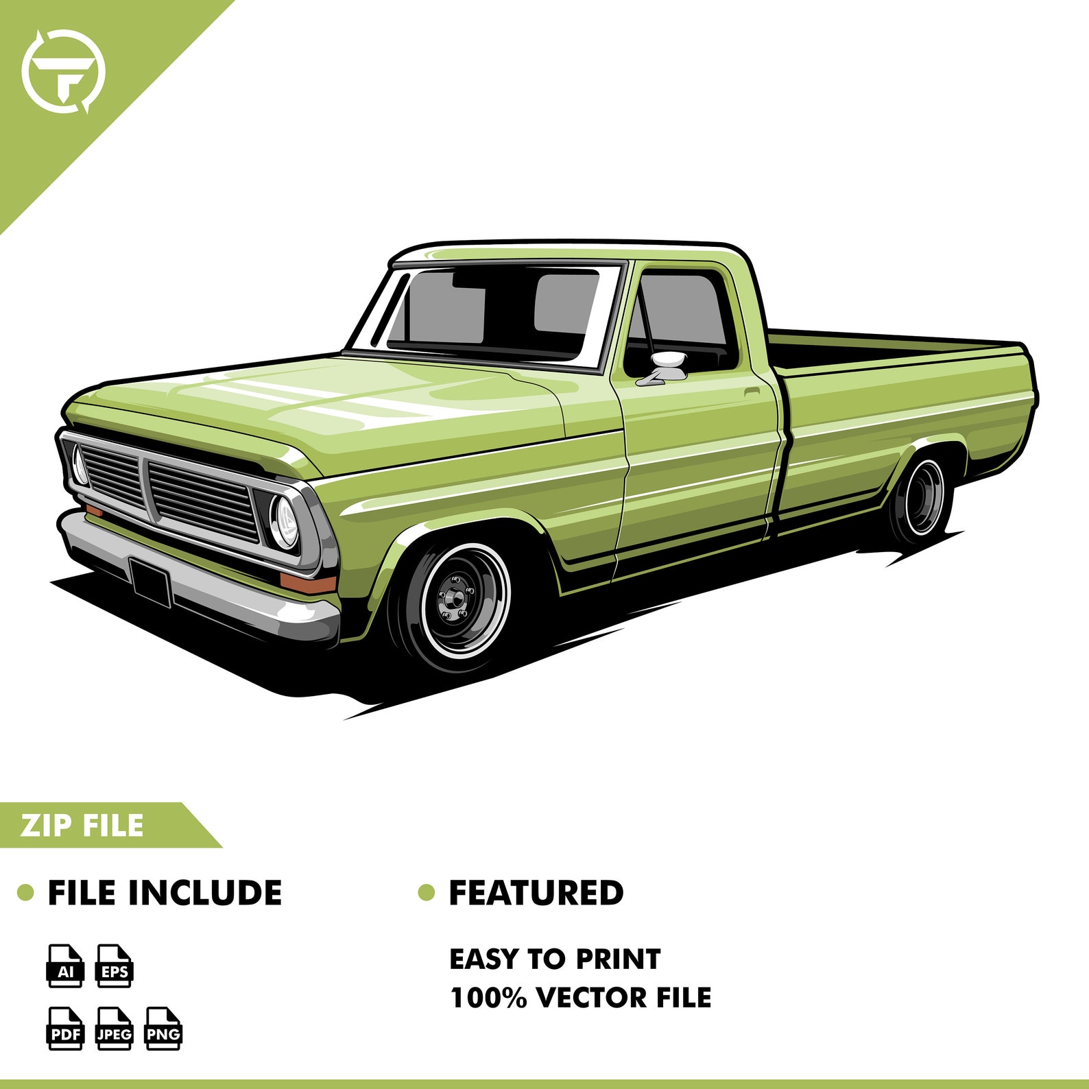 Classic Pickup Vector Truk Vector Truck Vehilce Vector | Etsy