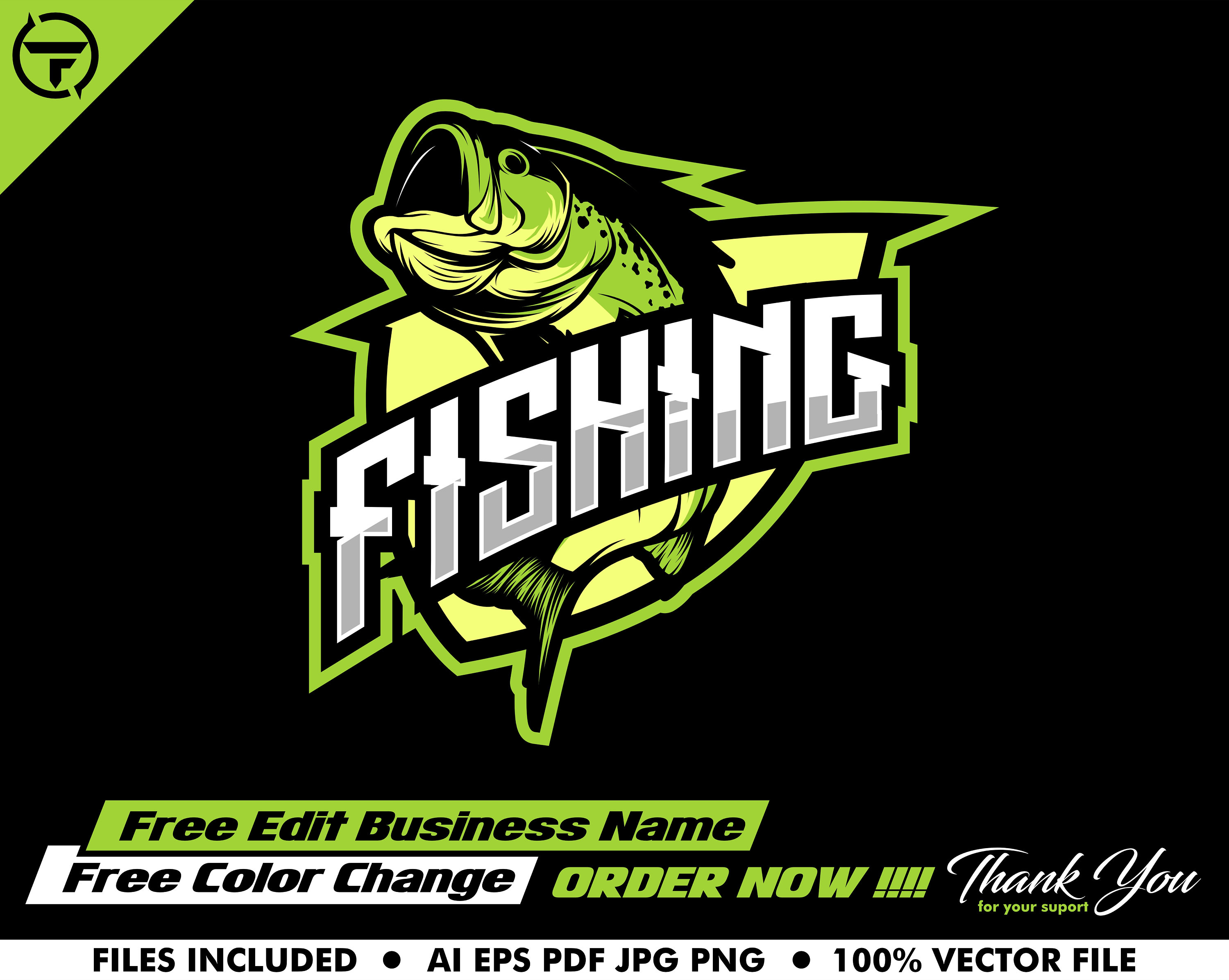 Bass Fishing Logo Design