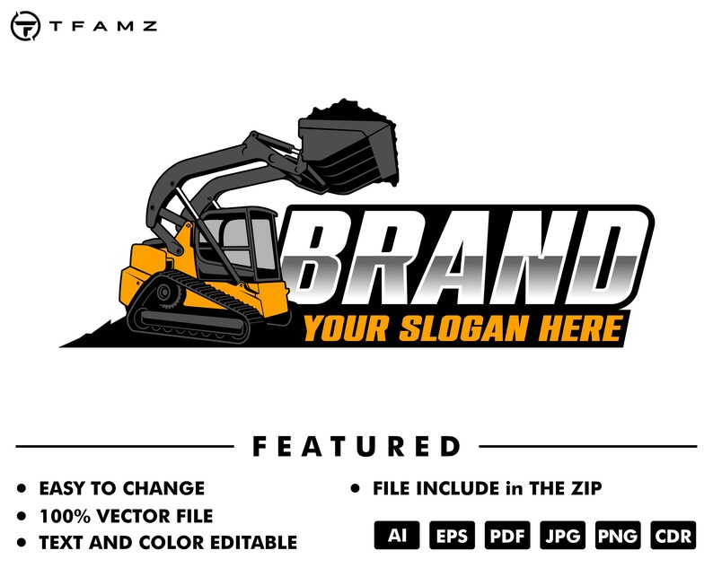 Skidsteer Loader Logo Template – Customizable Construction Branding ...