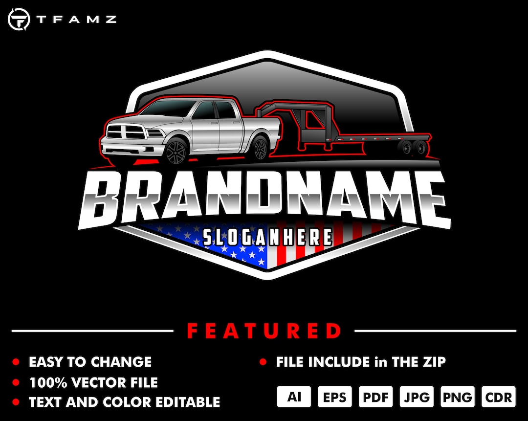 Hotshot Logo - Truck Logo - Trailer Logo - Trucking Logo - Rental Logo ...