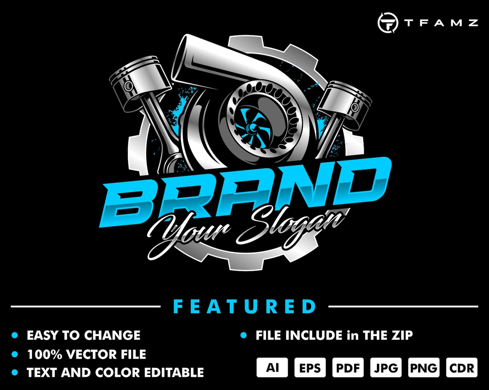 Turbo Logo Template - Performance Logo - Power Logo - Speed Logo ...