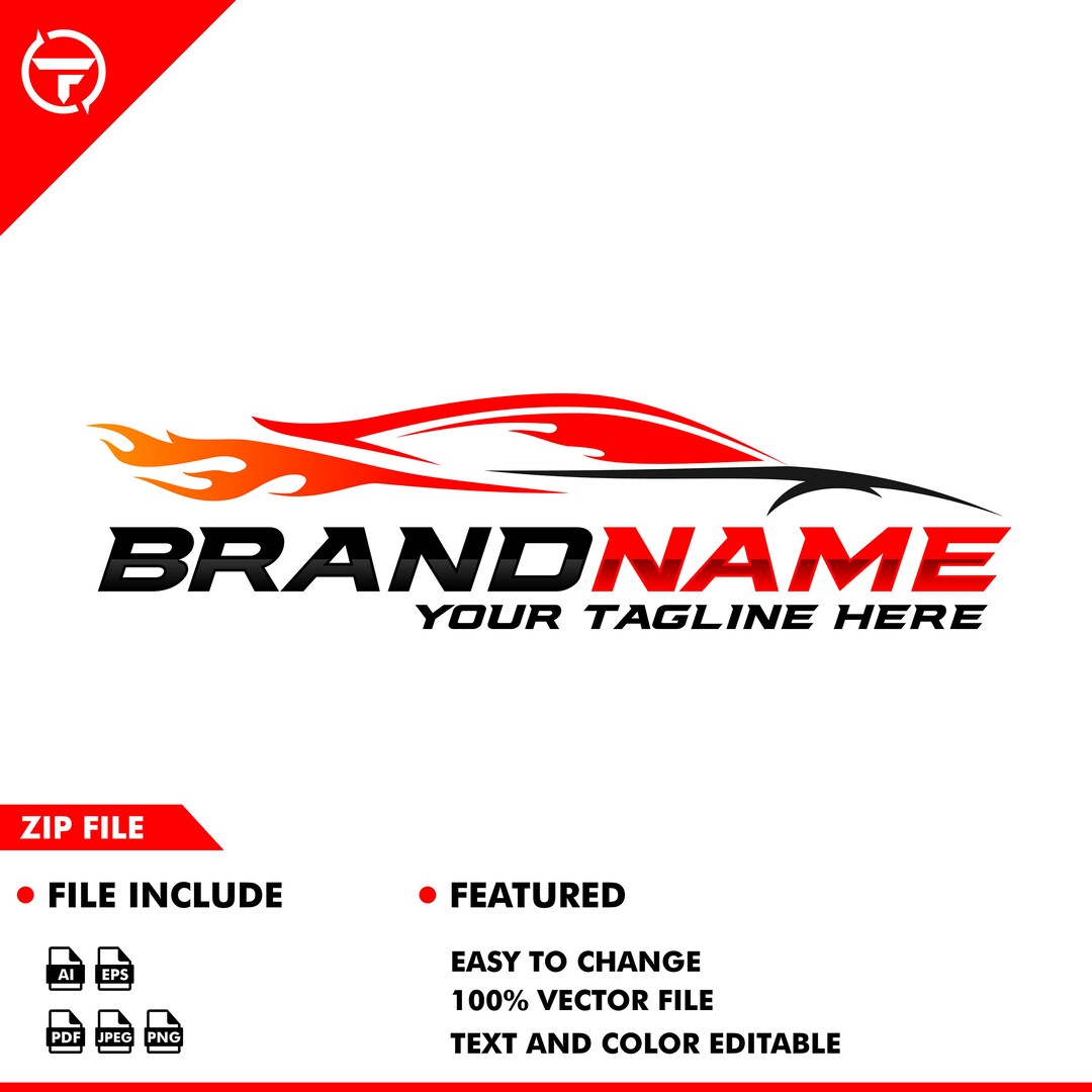 Car Logo - Fire Logo - Car Vector - Auto Logo - Automotive - Etsy