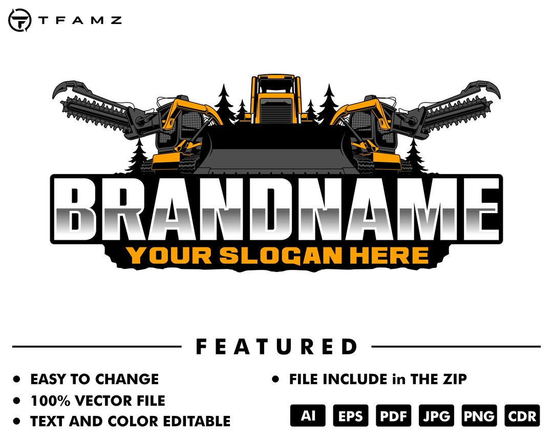 Trencher Logo Template - Skidsteer Logo - Excavator Logo - Service Logo ...