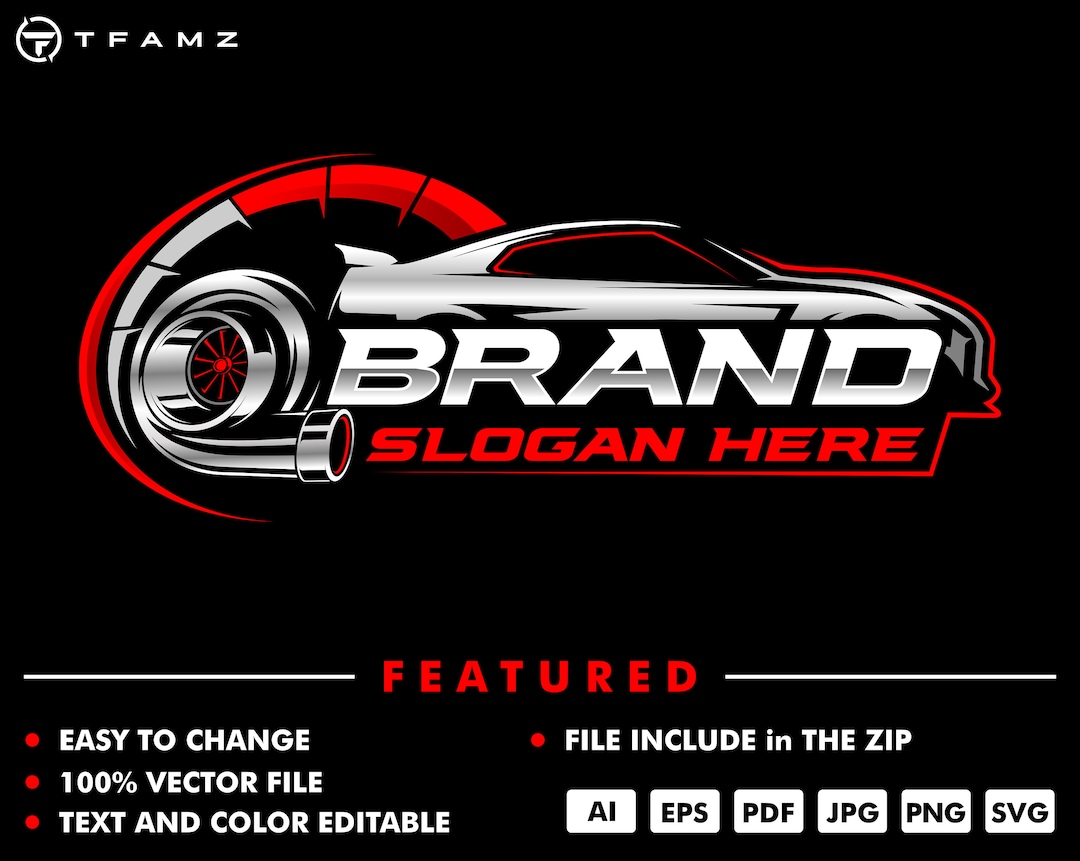 Car Logo Template - Turbo Logo - Performance Logo - Speed Logo - Power ...