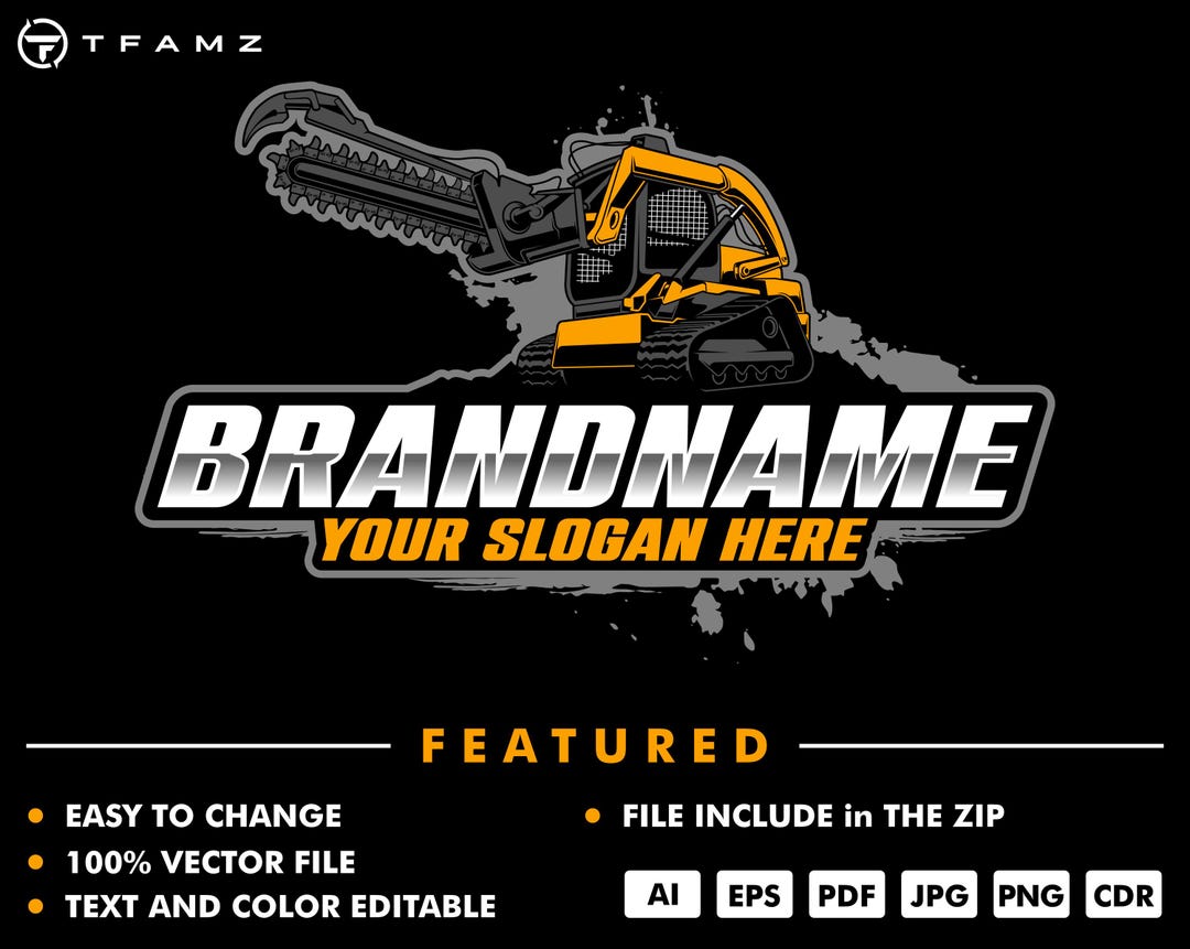 Trencher Logo Template - Skidsteer Logo - Excavator Logo - Service Logo ...