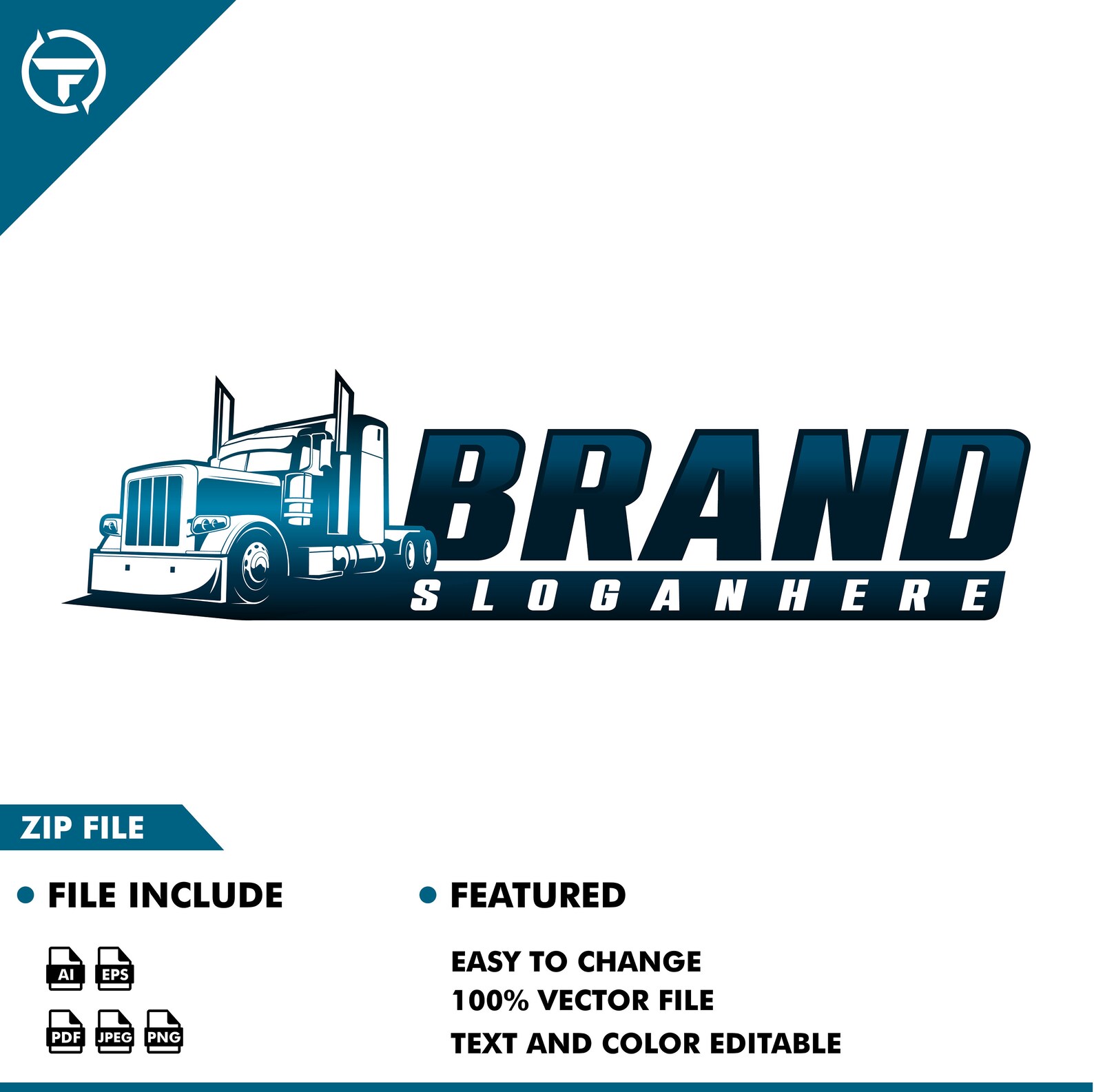 Truck Logo Truck Vector Illustration Trucking Logo | Etsy