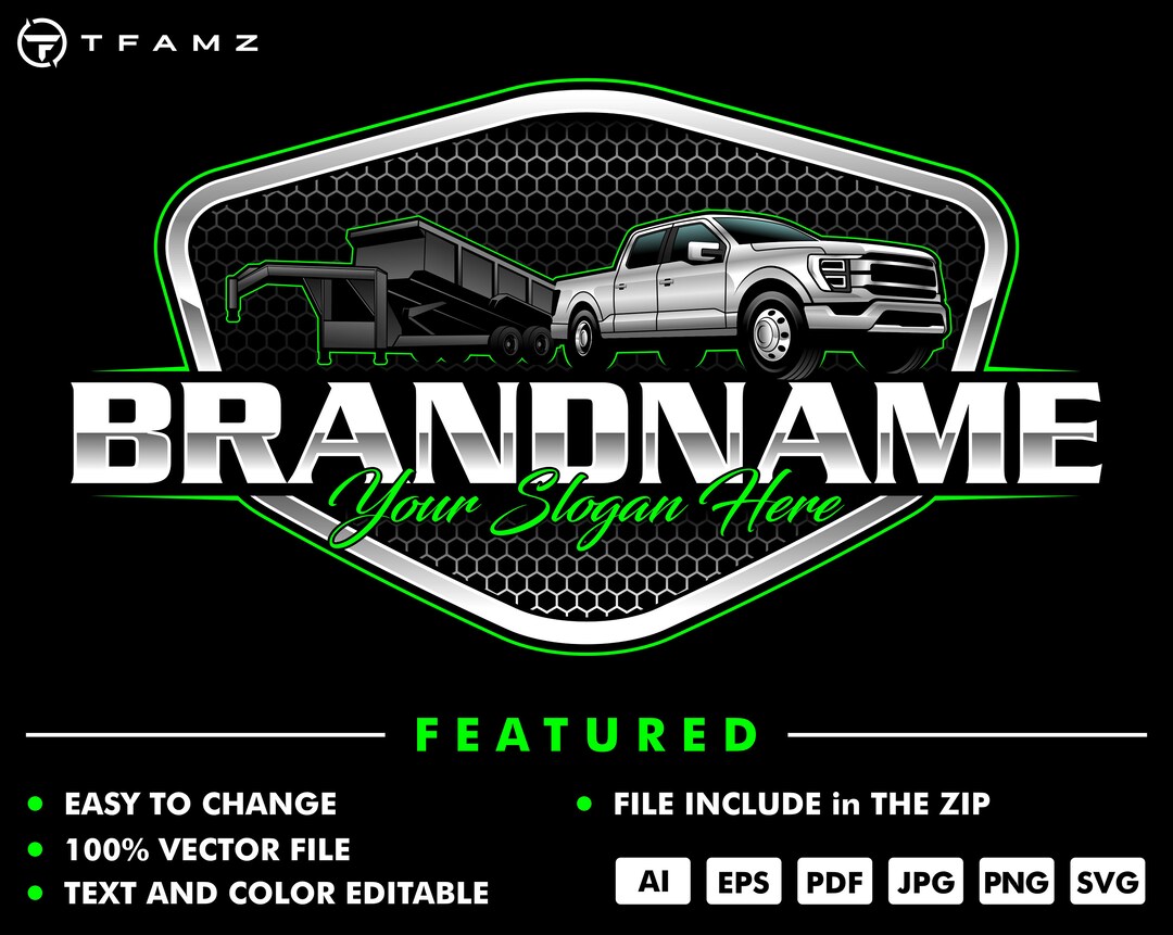 Dump Trailer Logo - Dump Trailer Vector - Dump Trailer - Pickup Logo ...