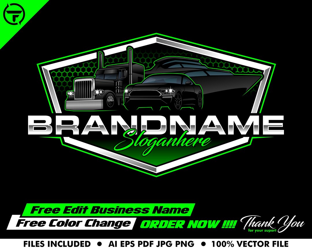 Custom Automotive Logo Design – Trucking, Car, Boat (digital Download ...