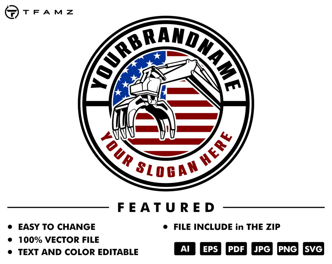 Excavator Logging Logo - Logging Logo - Logging - Excavator Logo ...