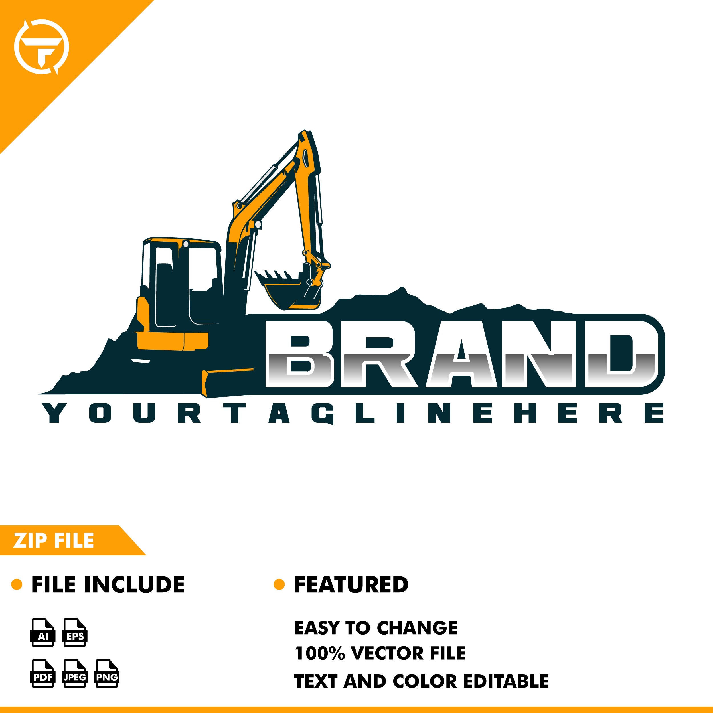 Bagger Logo Schablone - Ausstattung Logo - Bagger Design - Etsy.de