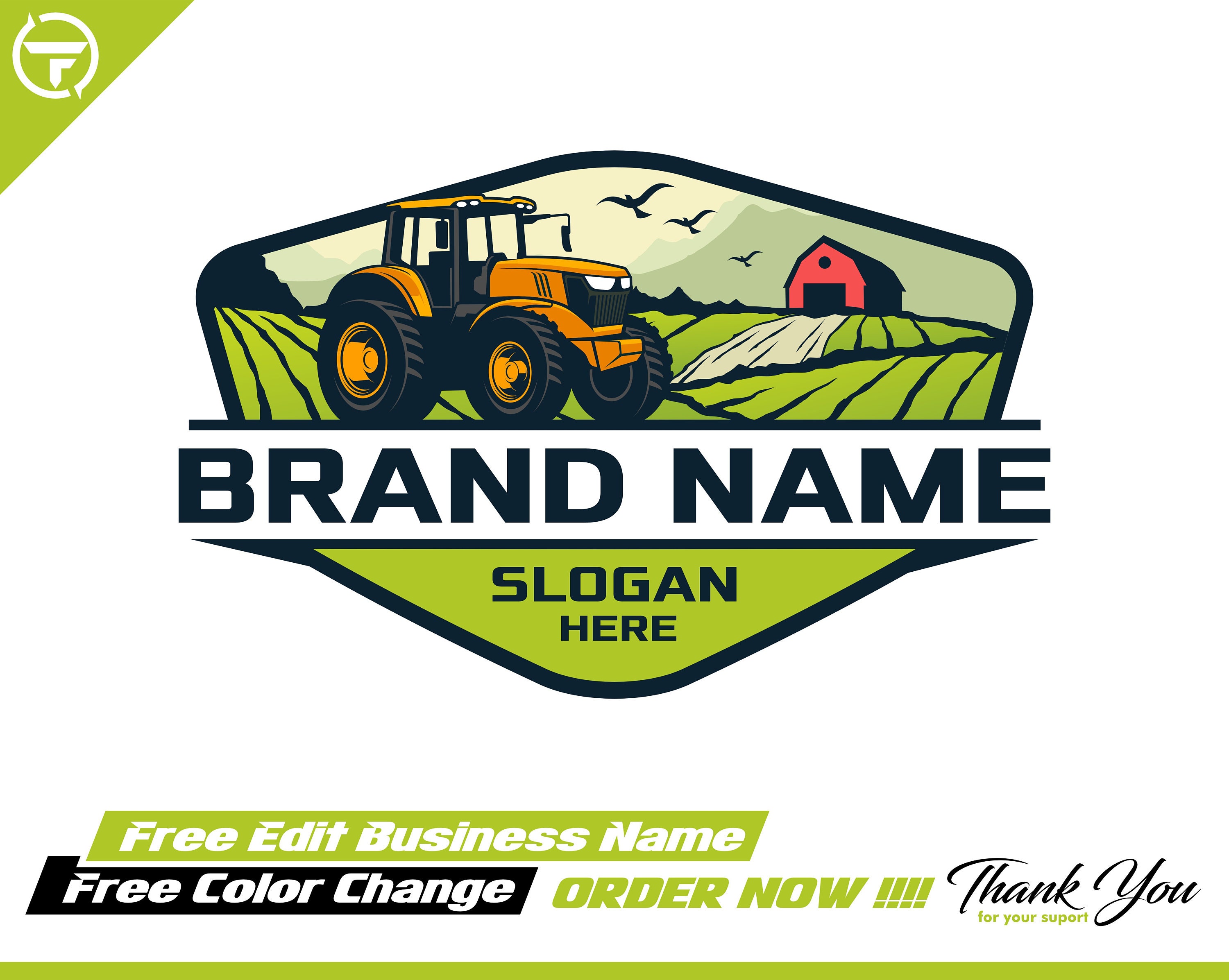 Tractor Farm Logo Farm Logo Tractor Logo Farming - Etsy