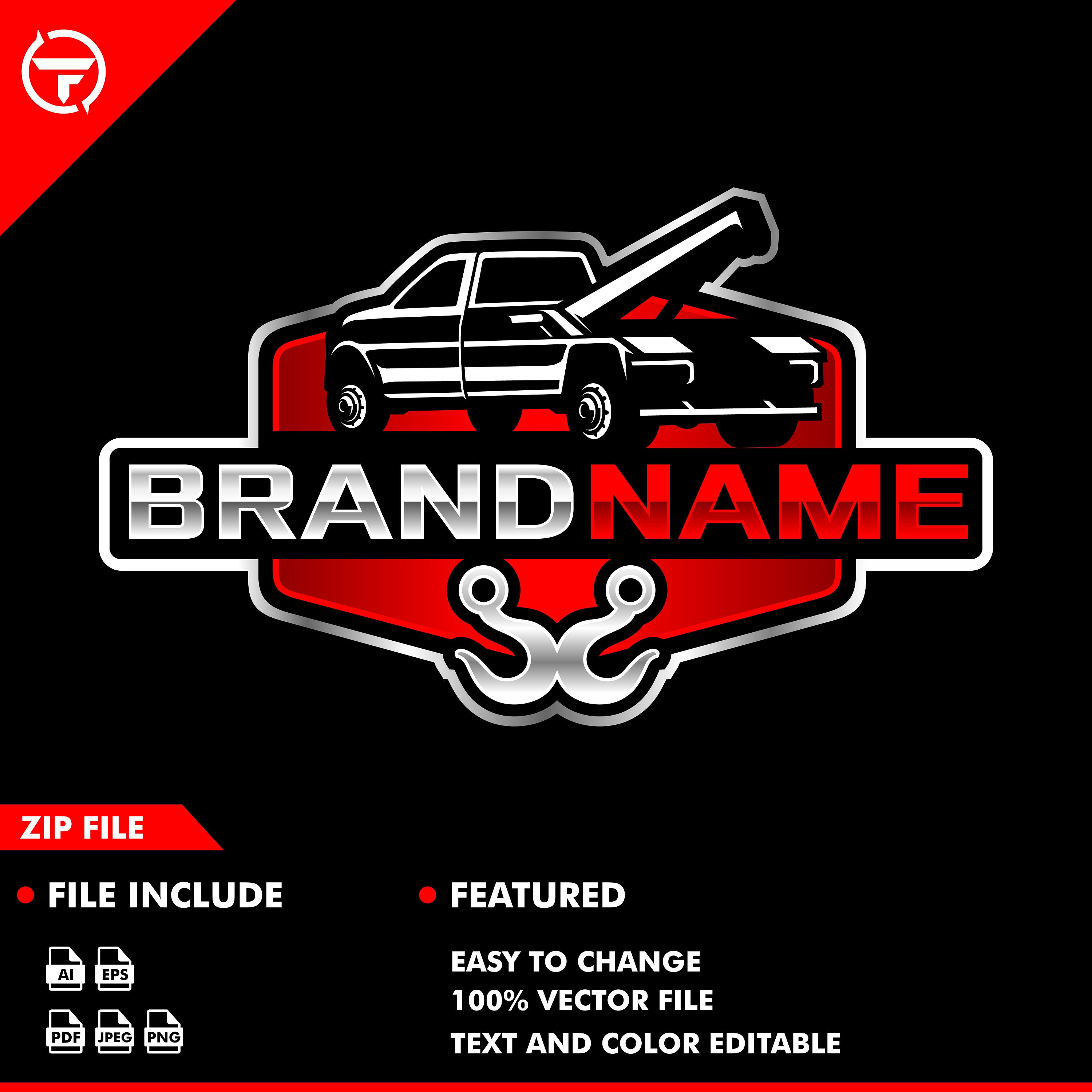 Towing Logo Tow Car Logo Vrctor Illustration Truck - Etsy