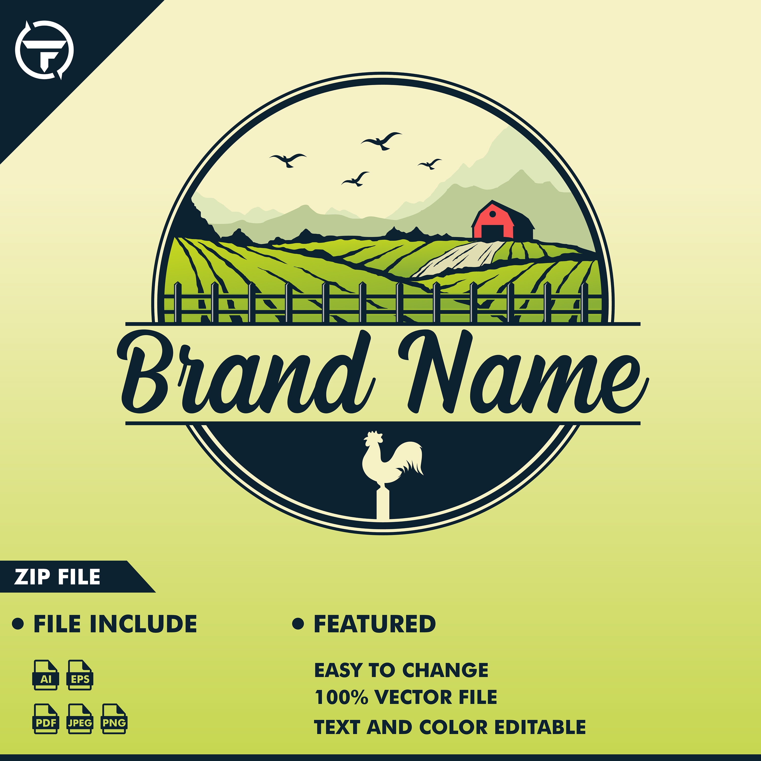 Farm Logo Vector Illustration Natural Chicken - Etsy