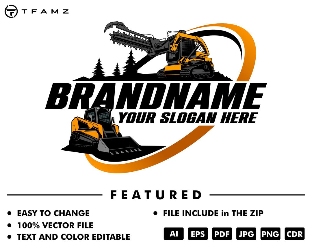 Trencher Logo Template - Skidsteer Logo - Excavator Logo - Service Logo ...