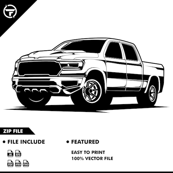 Truck Vector Pickup Car Vector Classic Car Muscle Car | Etsy