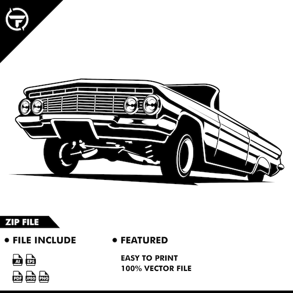 Car Vector Lowrider Classic Car Muscle Car Sport | Etsy