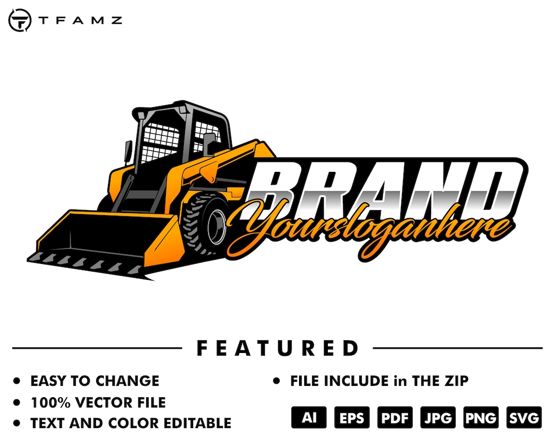 Skid Steer Logo - Bulldozer Logo - Excavator Logo - Equipment Logo ...