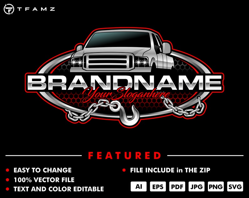 Towing Logo - Car Towing - Towing - Truck Logo - Pickup Logo - Logo ...