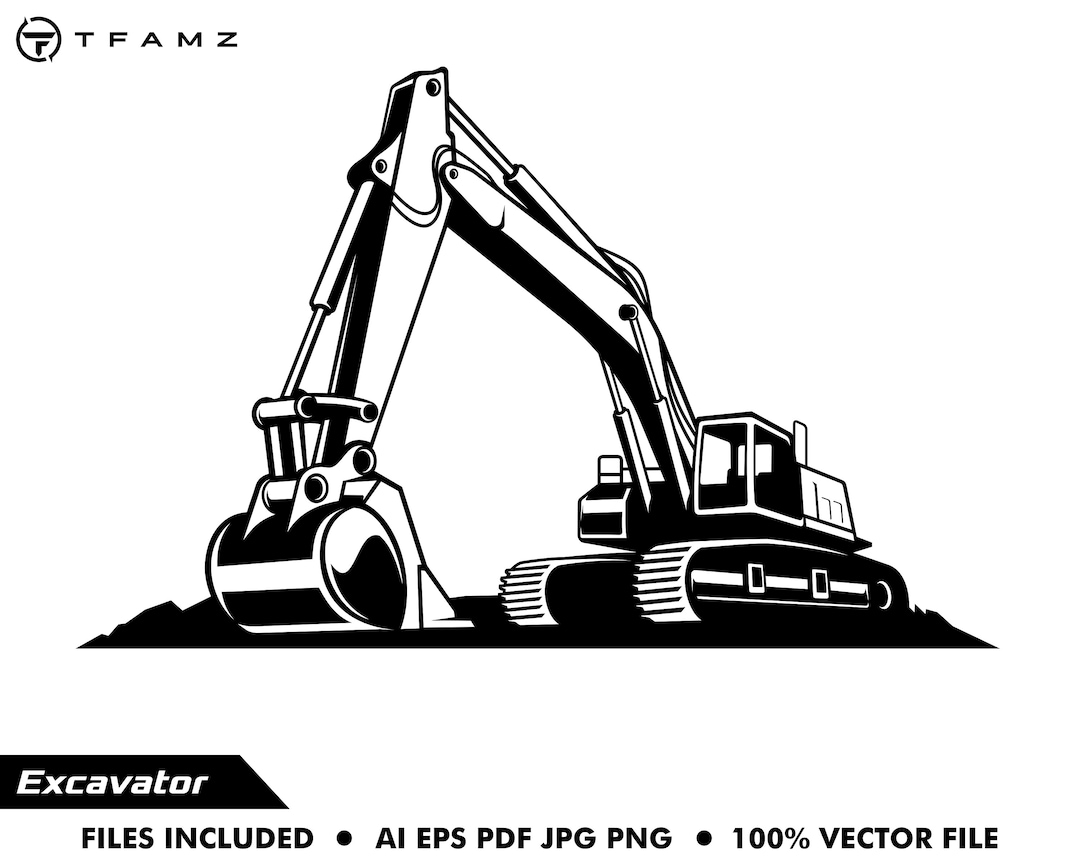 Bagger Vektorgrafik - Bagger Design - Bagger - Konstruktion - Etsy.de