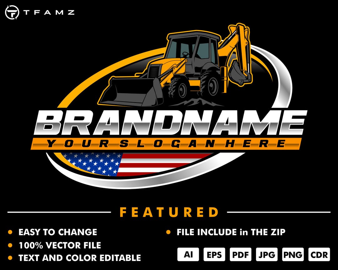 Backhoe Logo Template - Excavator Logo - Heavy Equipment - Contruction ...