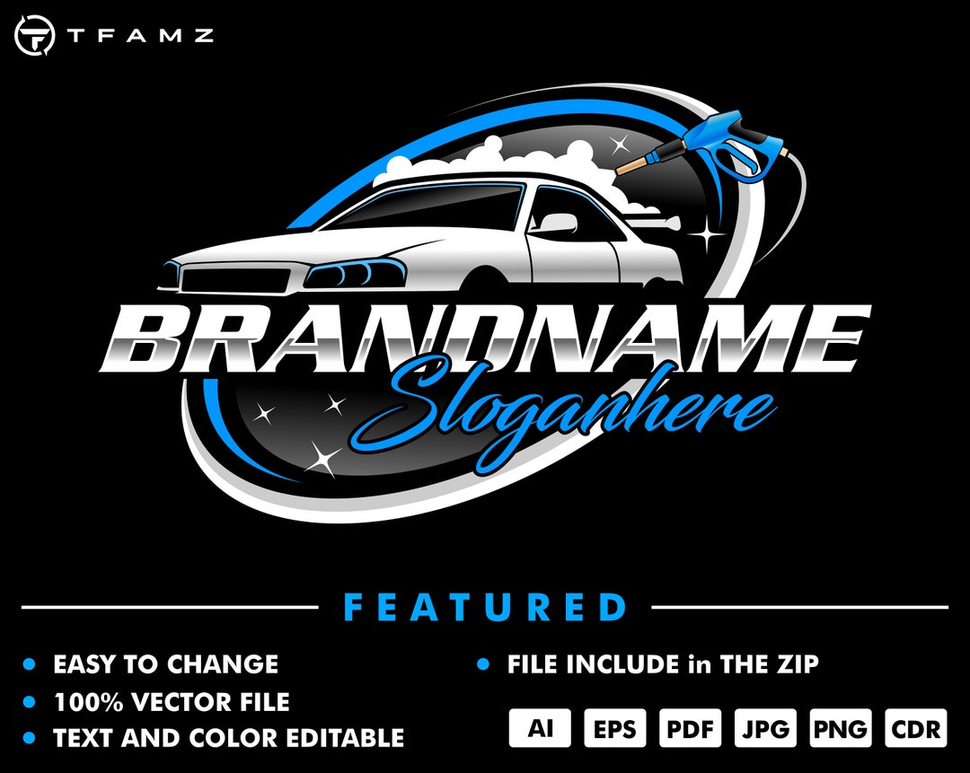 Car Wash Logo Template: Auto Detailing Design (vector Files) - Etsy