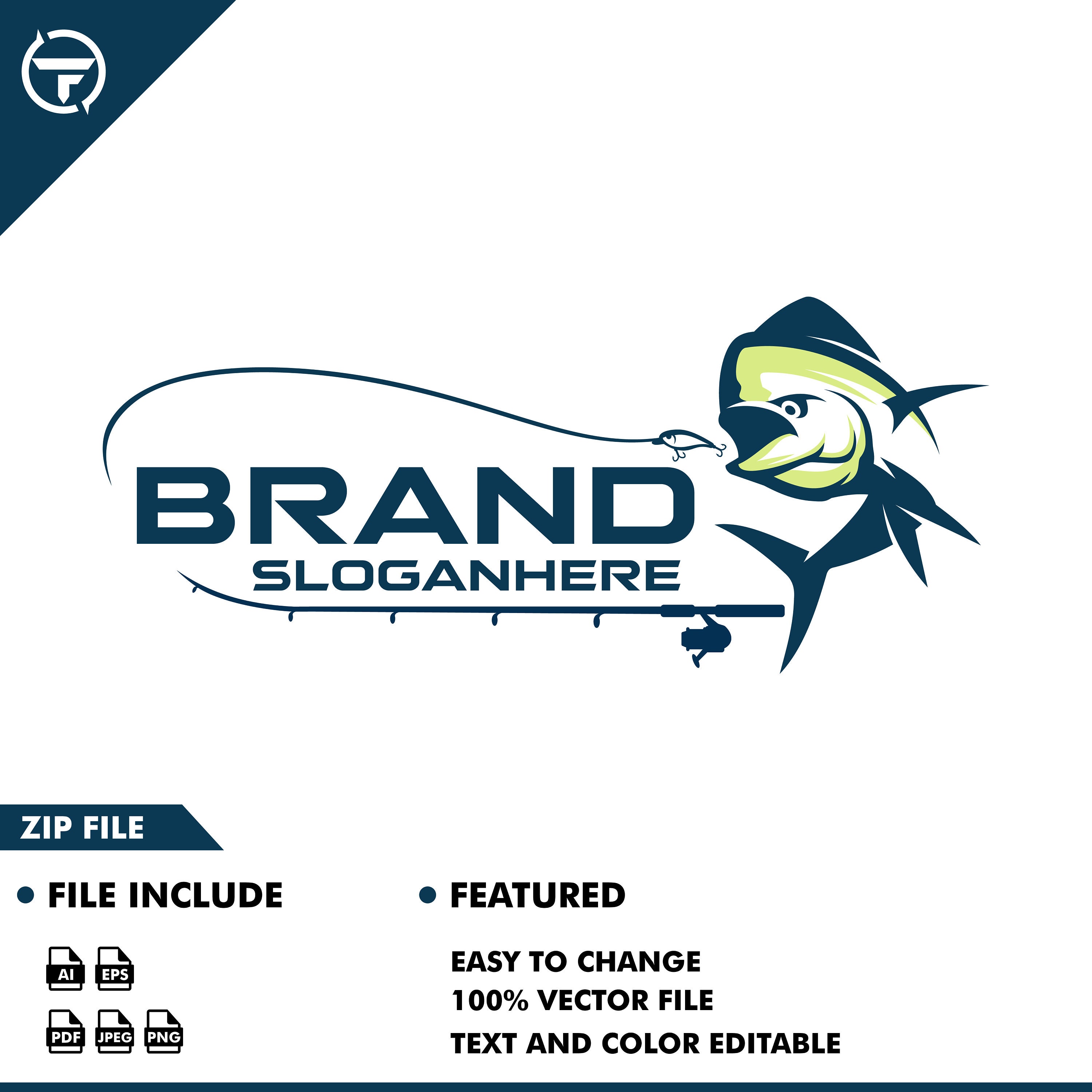 Fishing Logo Fish Logo Fishing Animal Bass Vector | Etsy