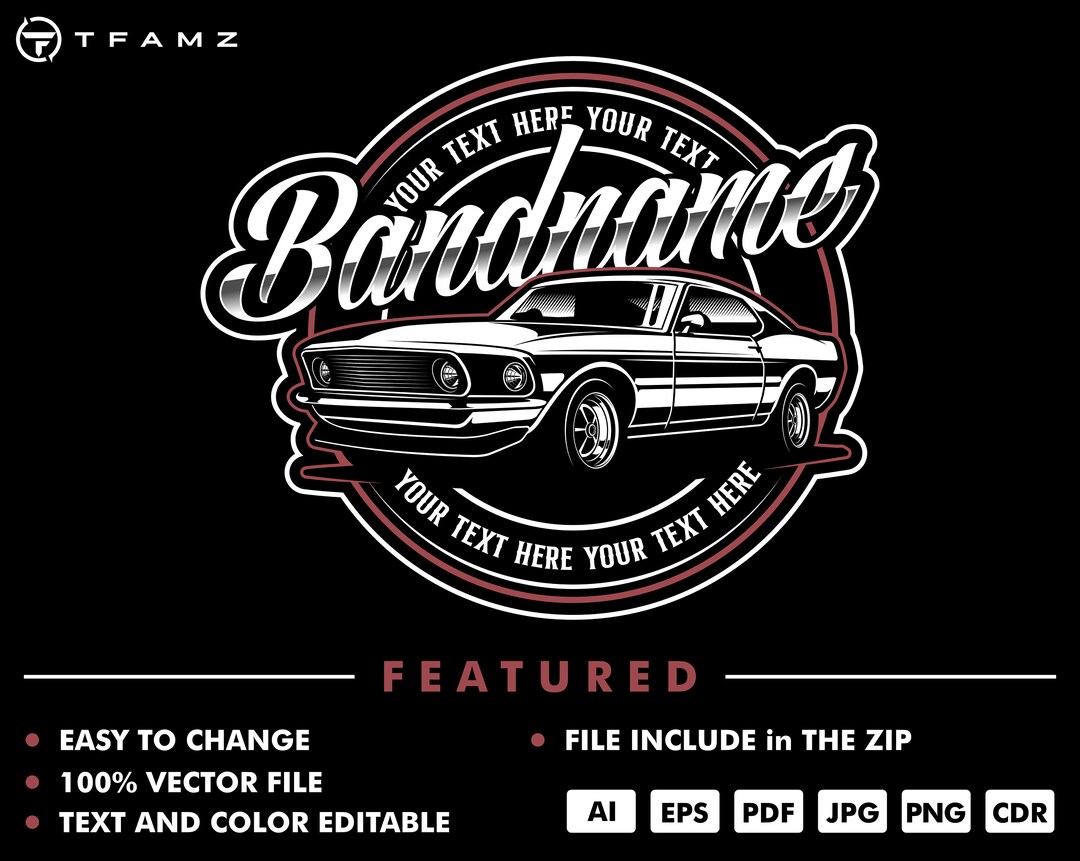 Car Logo Template Classic Car Logo Vintage Car Club Logo America Car ...