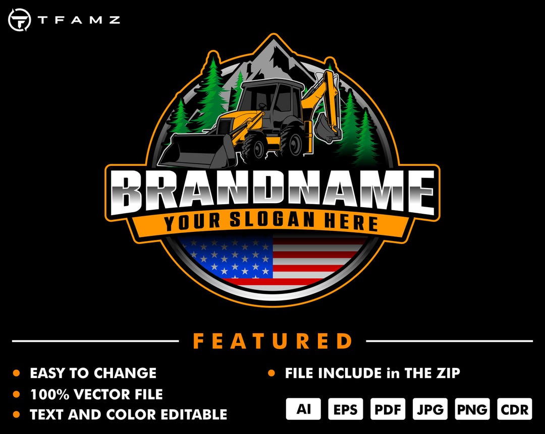 Backhoe Logo Template - Excavator Logo - Heavy Equipment - Contruction ...