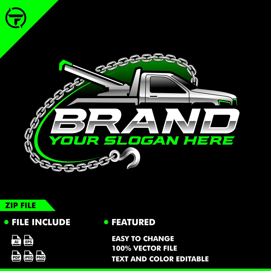 Towing Logo Towing Truck Logo Pickup Logo Truck Car - Etsy