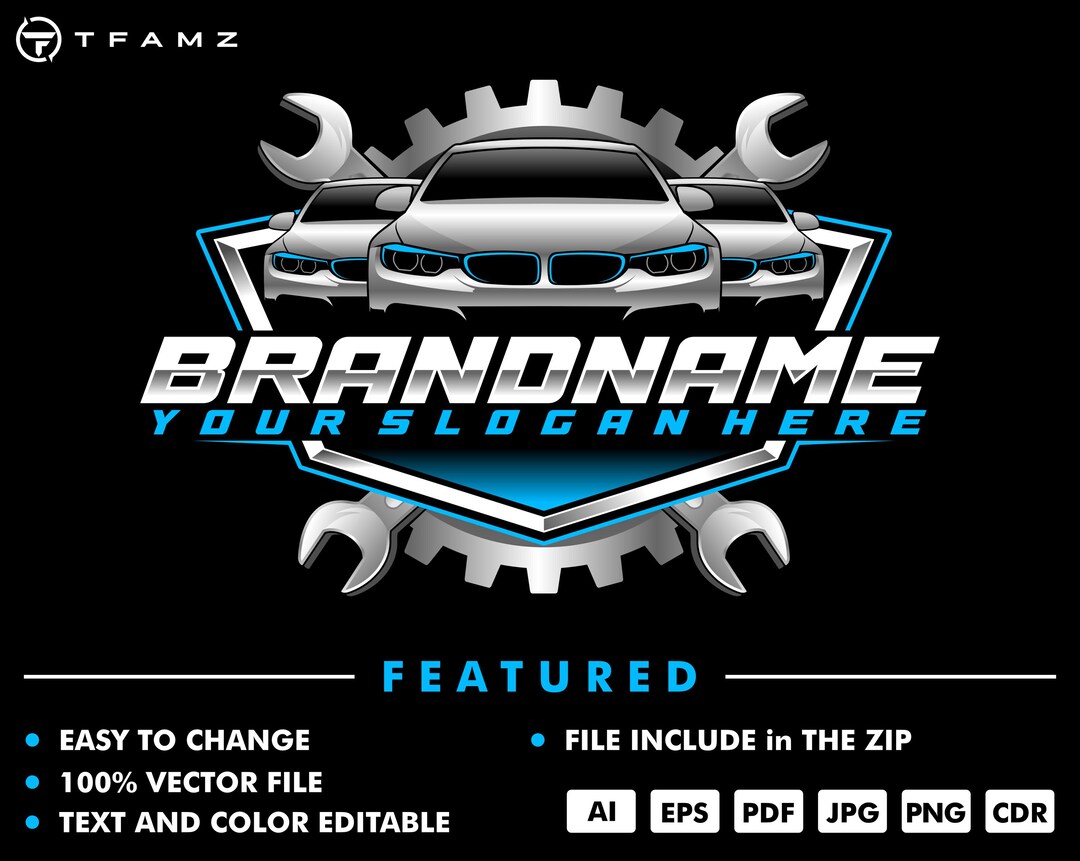 Automotive Service Logo Template - Custom Car Repair Design (digital ...