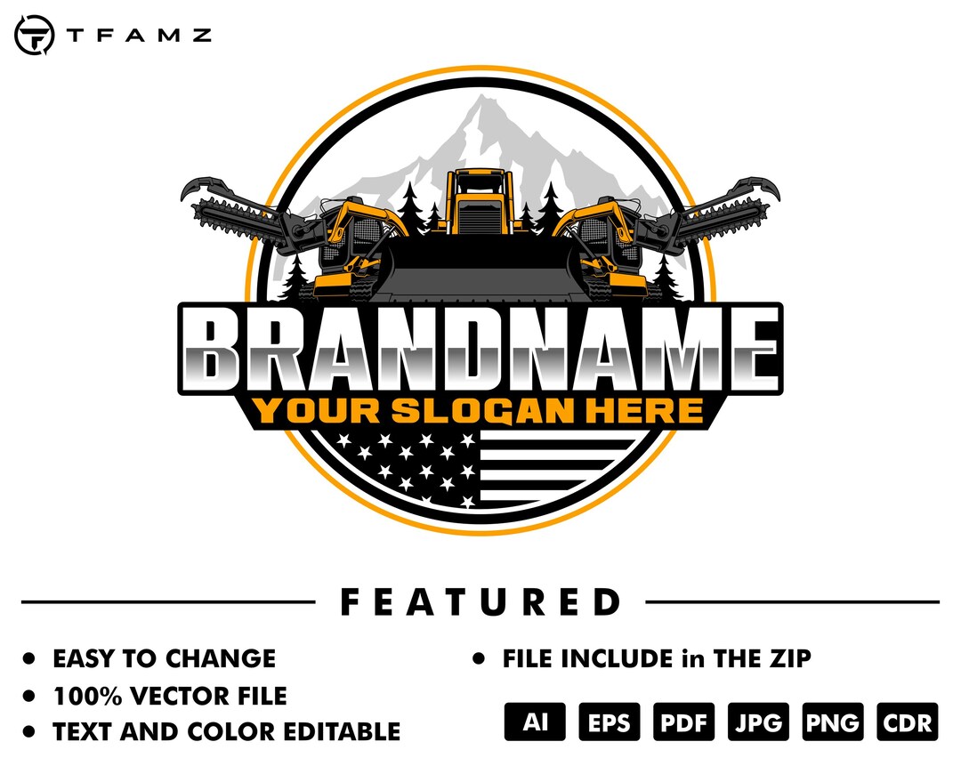 Trencher Logo Template - Skidsteer Logo - Excavator Logo - Service Logo ...