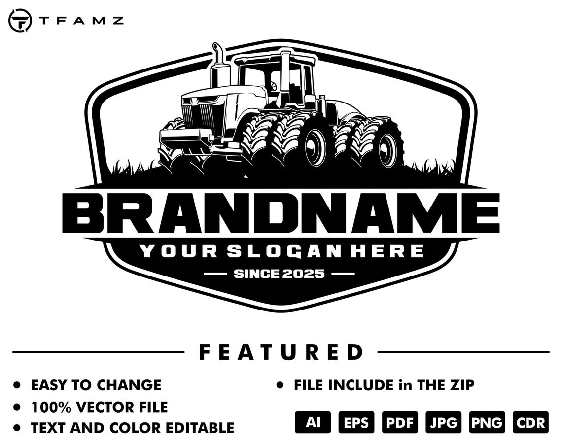 Tractor Logo Template - Combine Harvester - Farm Logo - Farming ...