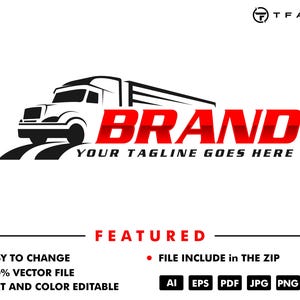 Custom Trucking Company Logo Design – Vector Illustration (digital ...