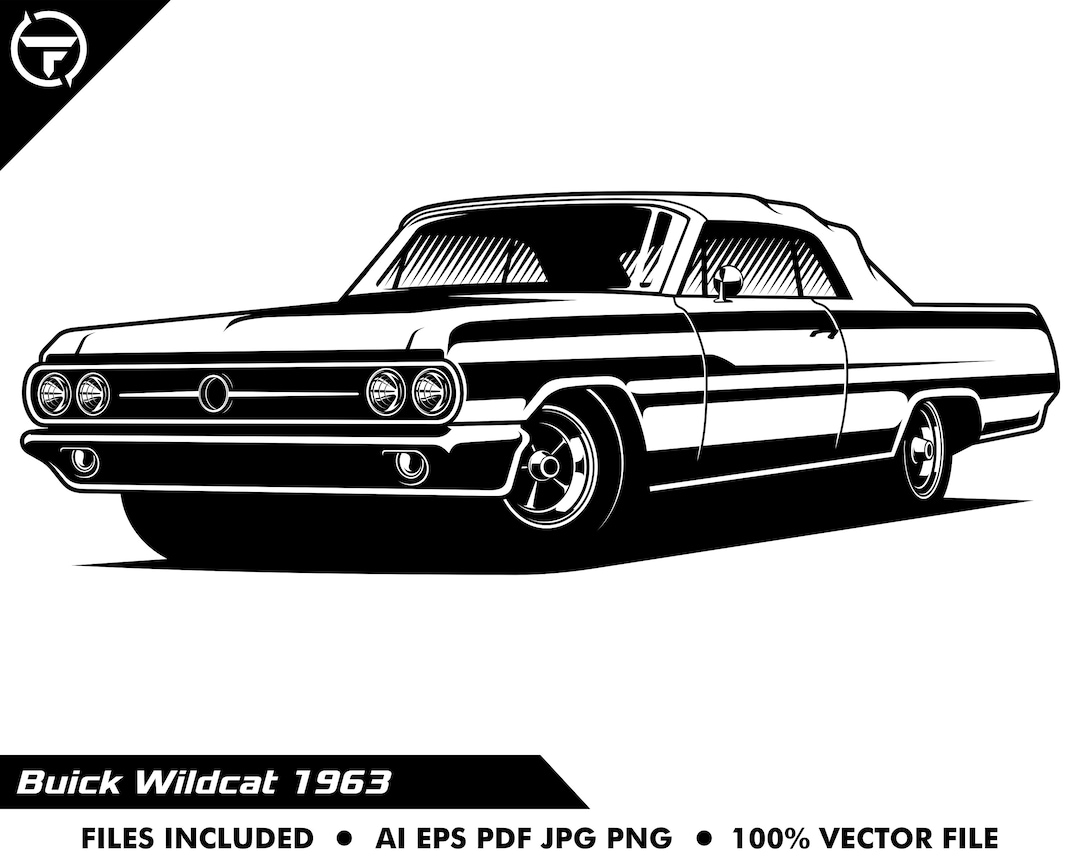 Muscle Car Vector - Buick Wildcat Vector - Car Vector - Car ...