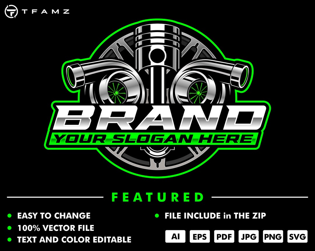 Turbo Logo Template: Automotive Performance Design (vector Files) - Etsy