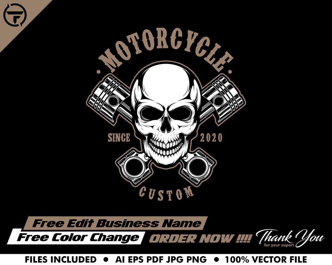 Skull Motorcycle Logo - Skull Logo - Club Logo - Custom Logo - Vehicle ...