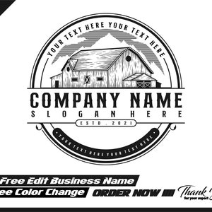 Custom Barn Logo Design – Farm Vector Emblem (digital Download) - Etsy