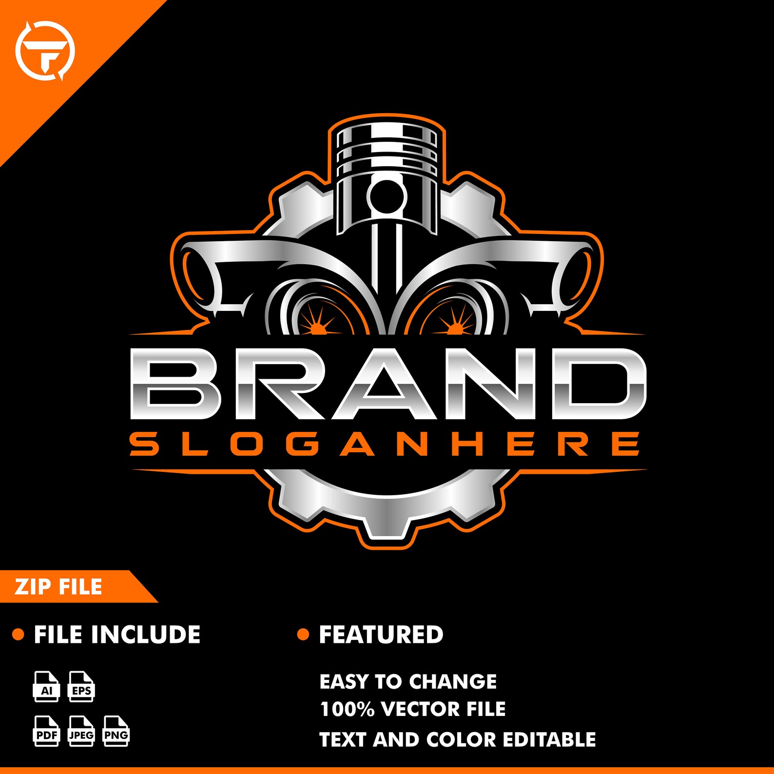 Turbo Logo Car Logo Auto Service Vector Illustration - Etsy