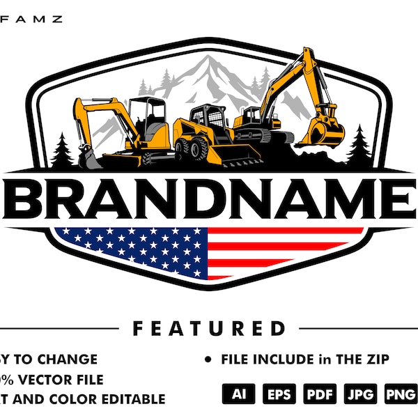 Heavy Equipment Business Logo Graphic - Etsy
