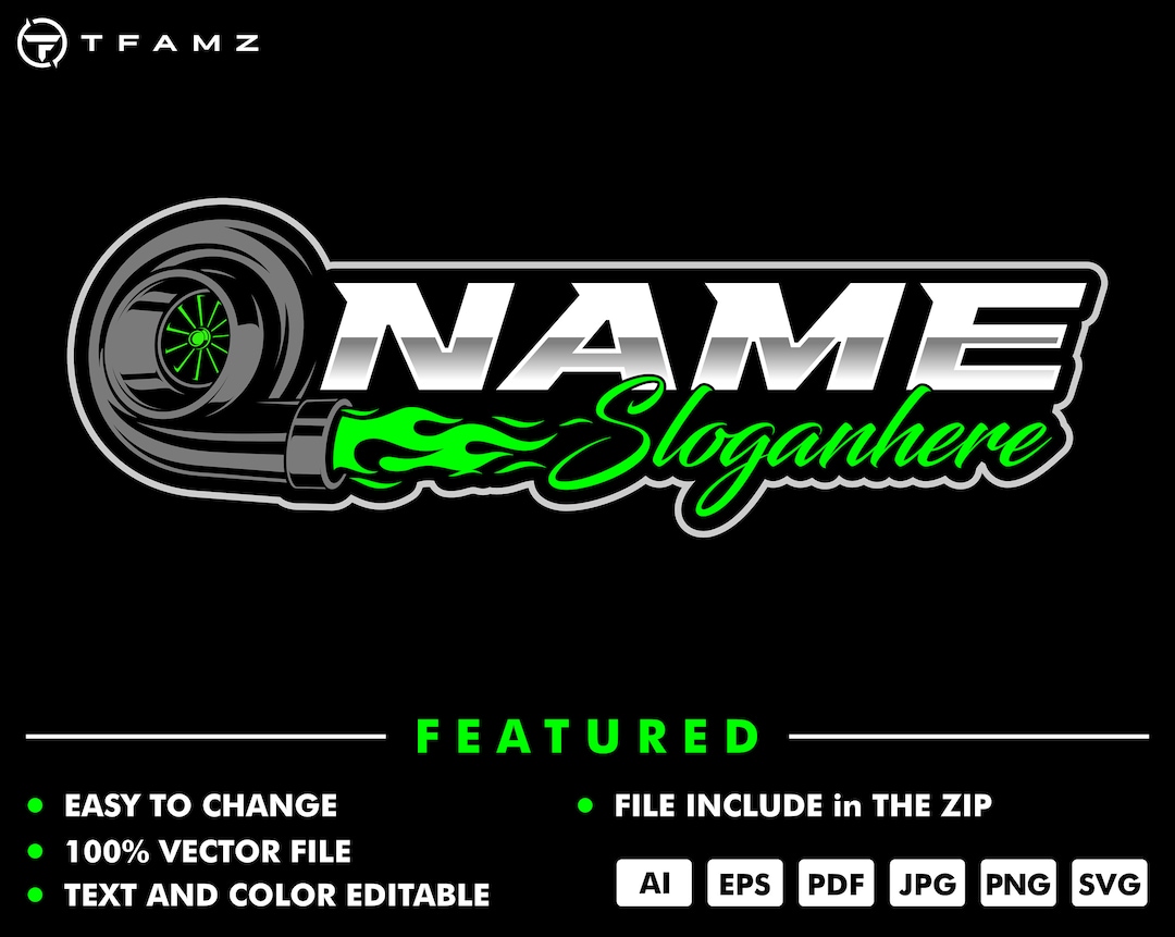 Turbo Logo Template - Performance Logo - Car Logo - Speed Logo ...