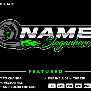 Turbo Logo Template - Performance Logo - Car Logo - Speed Logo ...