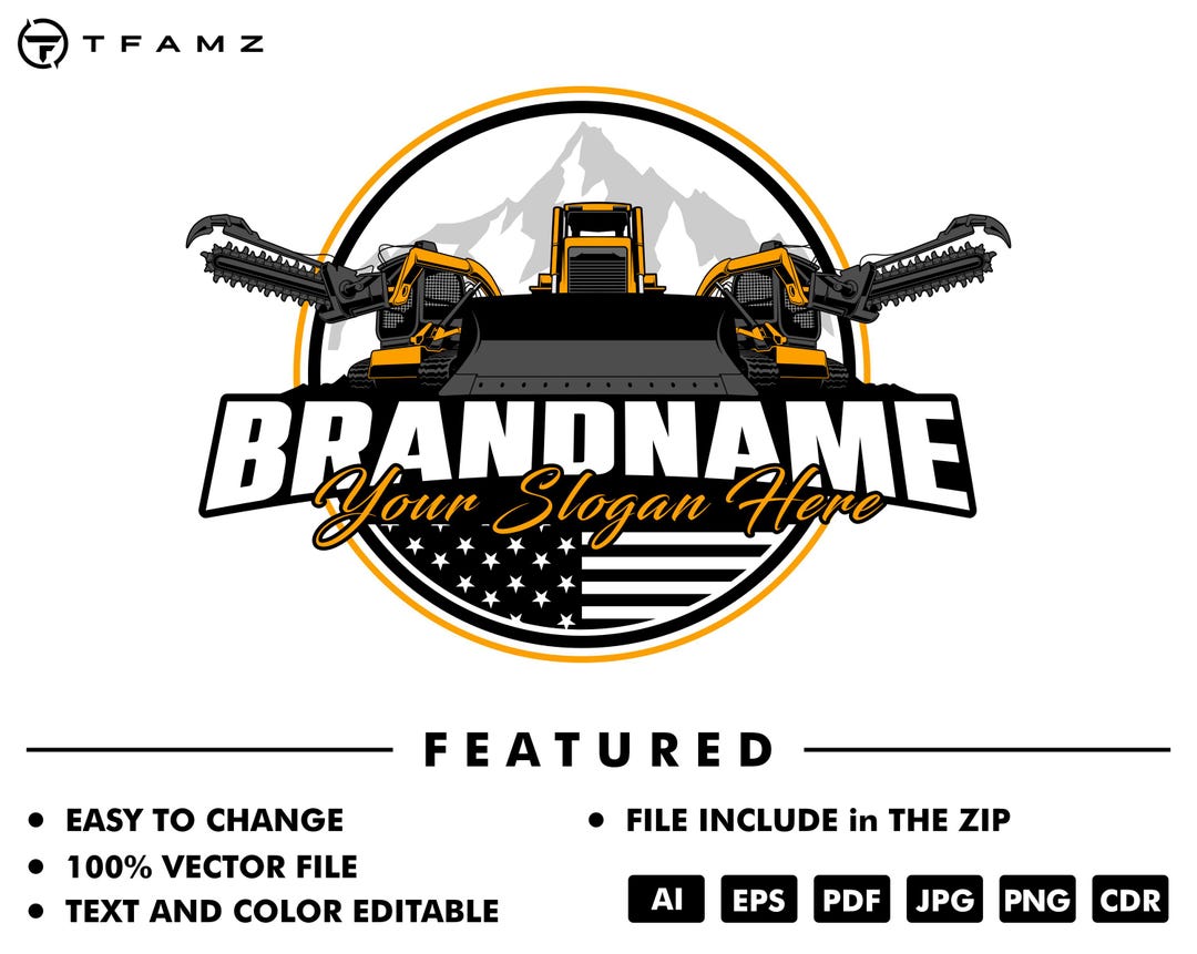 Trencher Logo Template - Skidsteer Logo - Excavator Logo - Service Logo ...